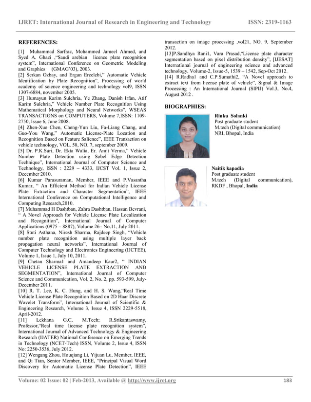 The review on automatic license plate recognition (alpr) | PDF