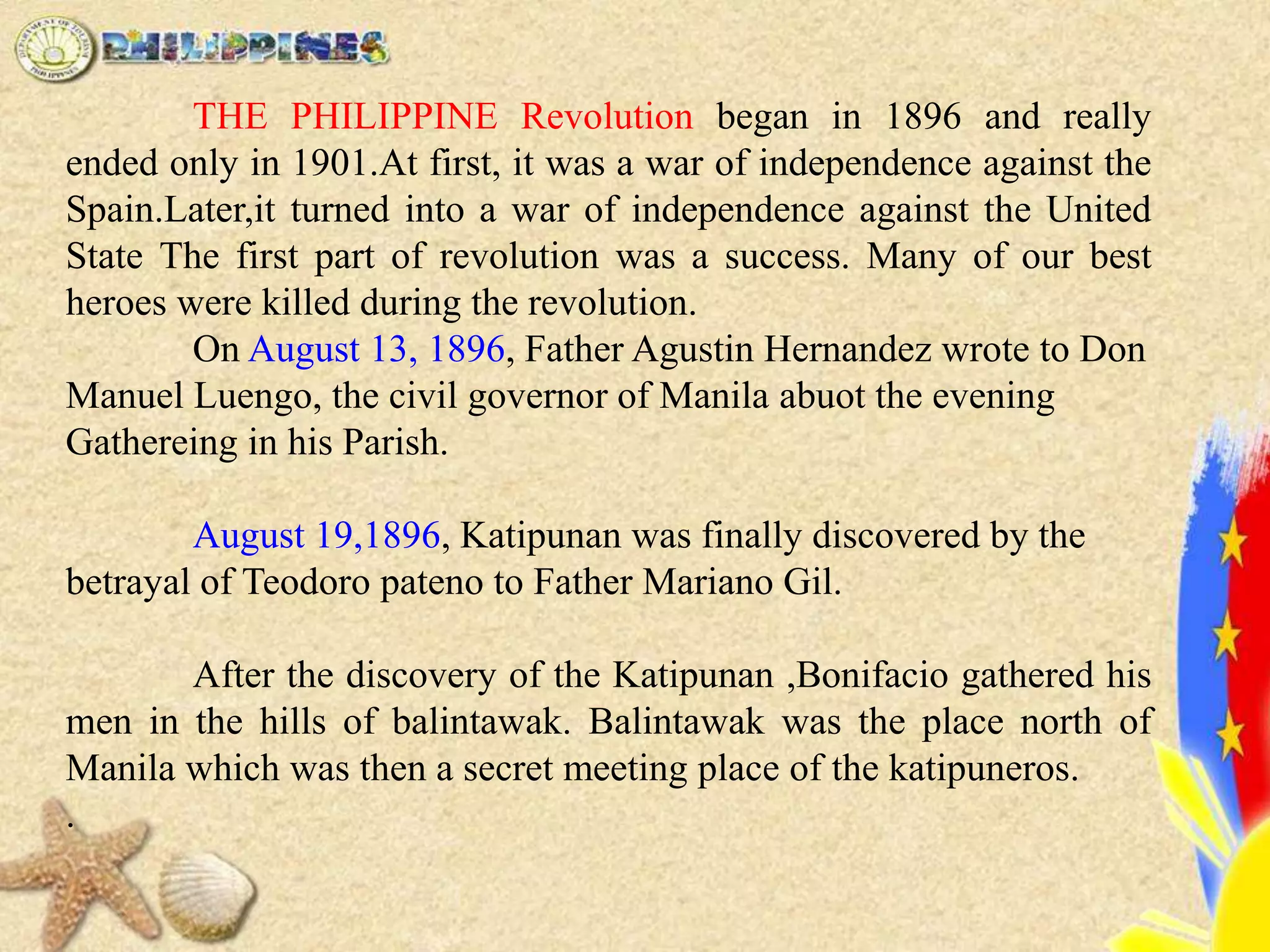 The revolution of 1896 | PPTX