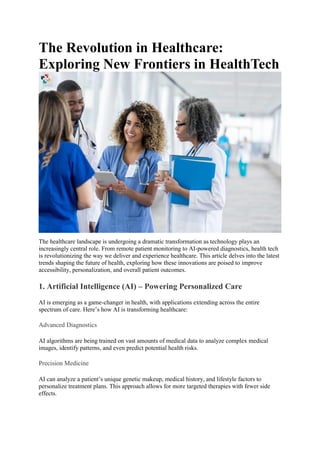 The Healthcare Revolution: Unlocking New Frontiers with HealthTech ...