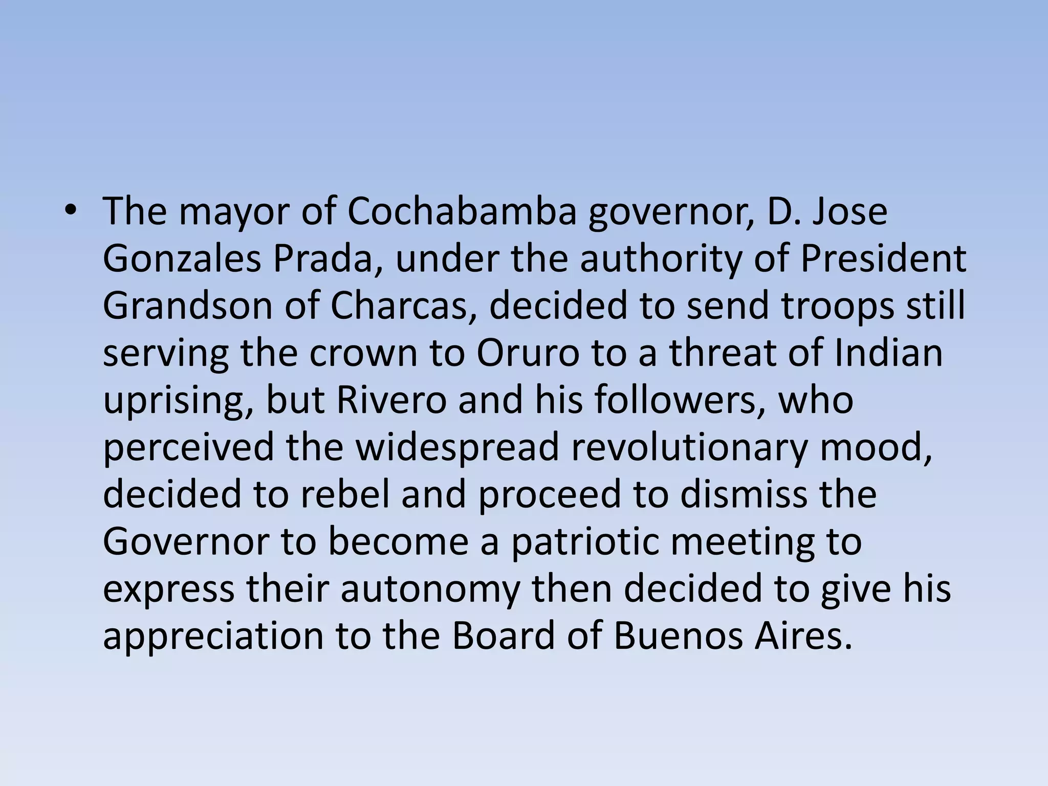 The revolution of cochabamba | PPTX