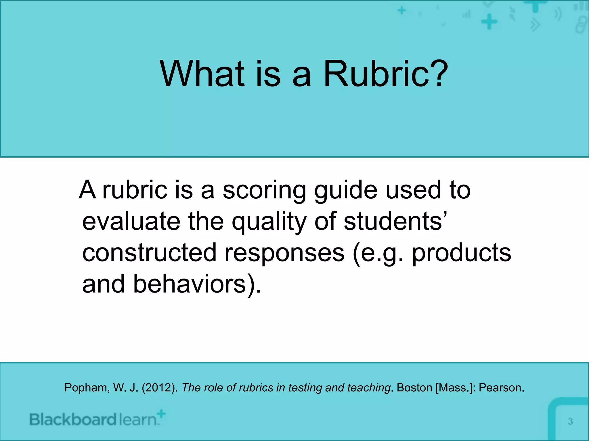 The rewards of rubrics workshop presentation | PPTX | Educational ...