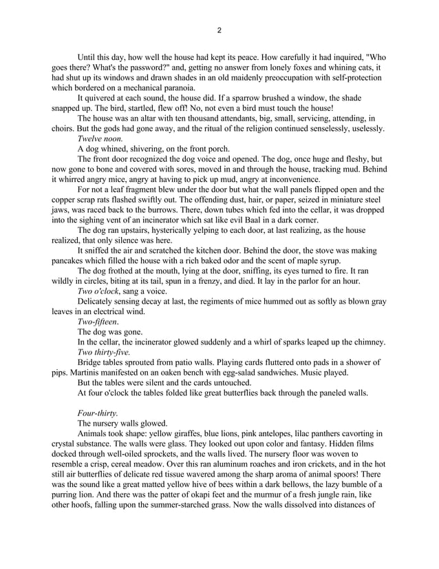 There Will Come Soft Rains by Ray Bradbury | PDF