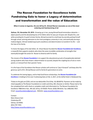 The rezvan foundation for excellence holds fundraising gala | PDF