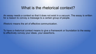 The Rhetorical Context and the Writing Process.pptx