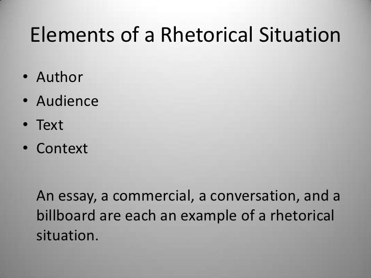 The Rhetorical Situation