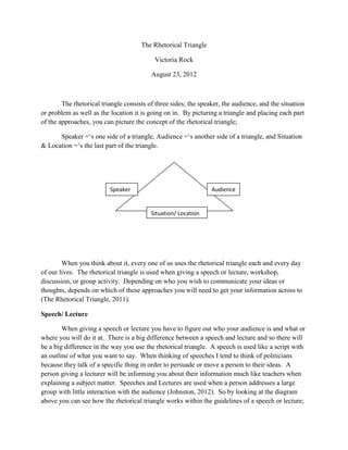 The rhetorical triangle | DOCX | Educational Assessment | Education