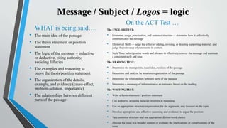 The Rhetorical Triangle and the ACT | PPT