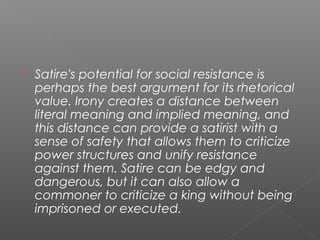 The rhetoric of satire | PPT