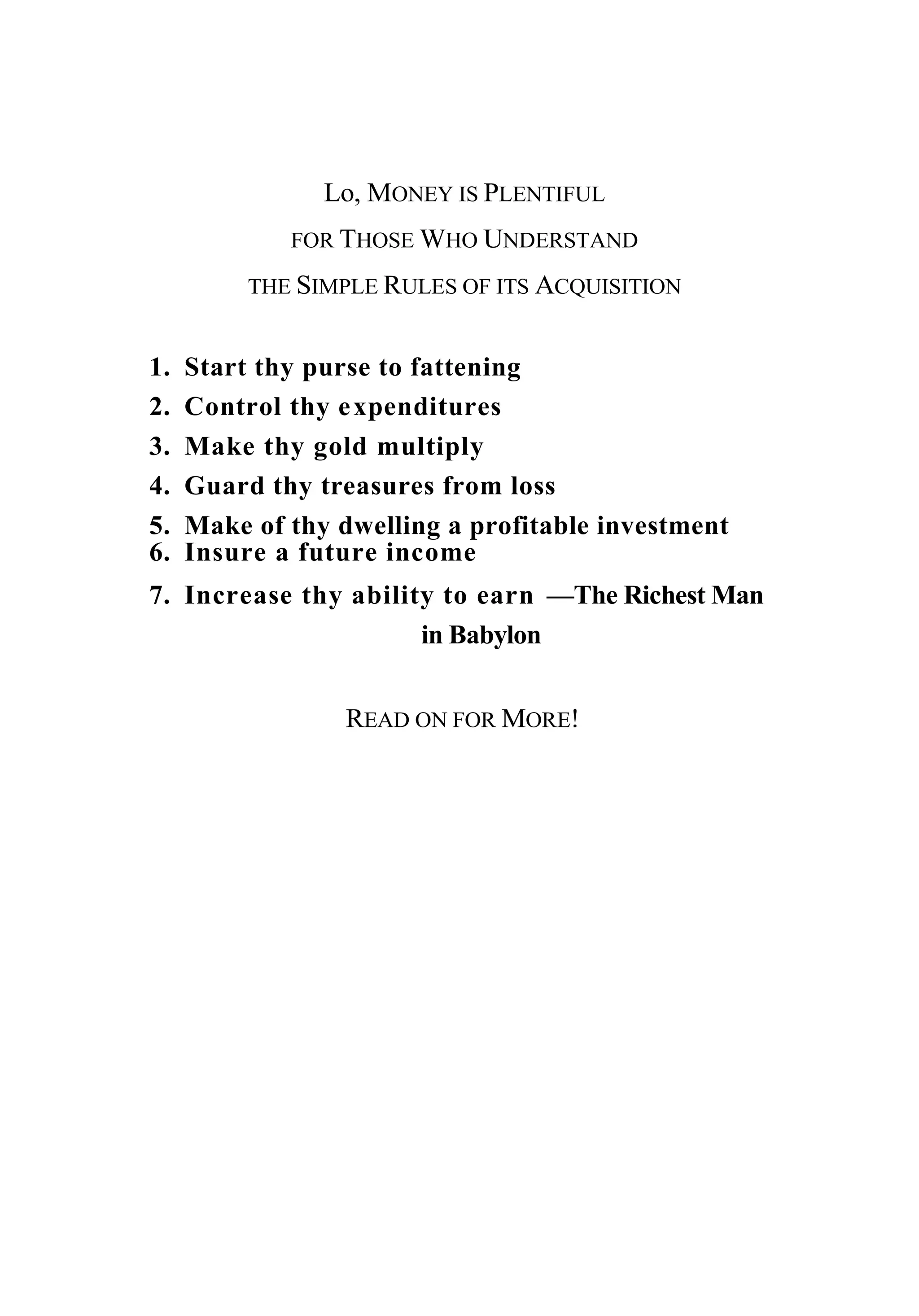 The Richest Man in Babylon | PDF