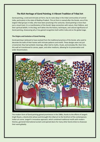 Explore Gond Painting: Vibrant Tribal Art from Central India | PDF