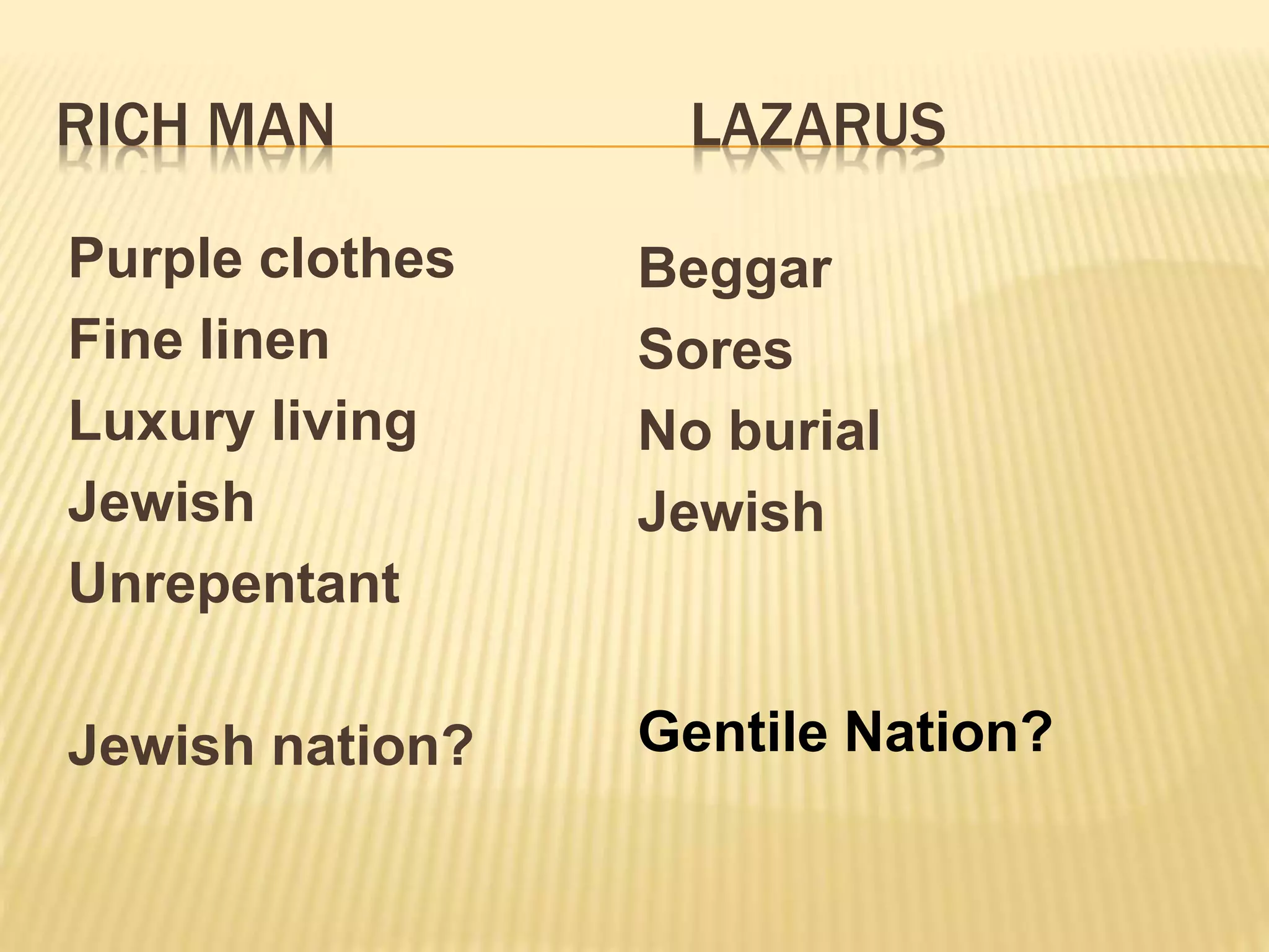 The rich man and lazarus | PPTX