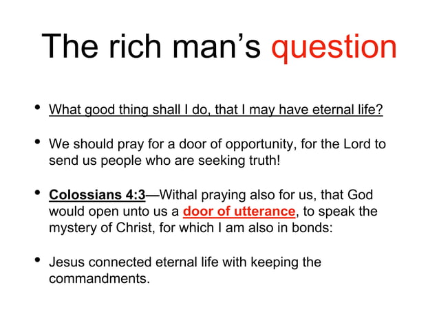 The Rich Young Ruler | PPTX | Christianity | Religion & Spirituality