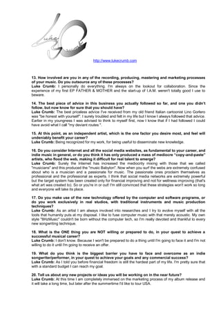 The Rick Jamm Twenty Questions features Italian Pop Rock Songwriter ...