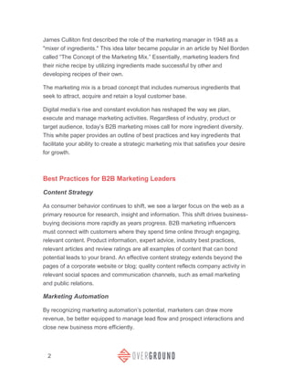 The Right Digital Marketing Mix for B2B Marketers | PDF | Search | Internet