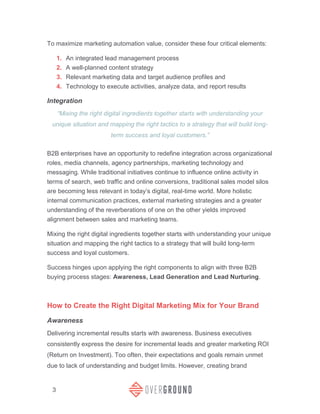 The Right Digital Marketing Mix for B2B Marketers | PDF | Search | Internet