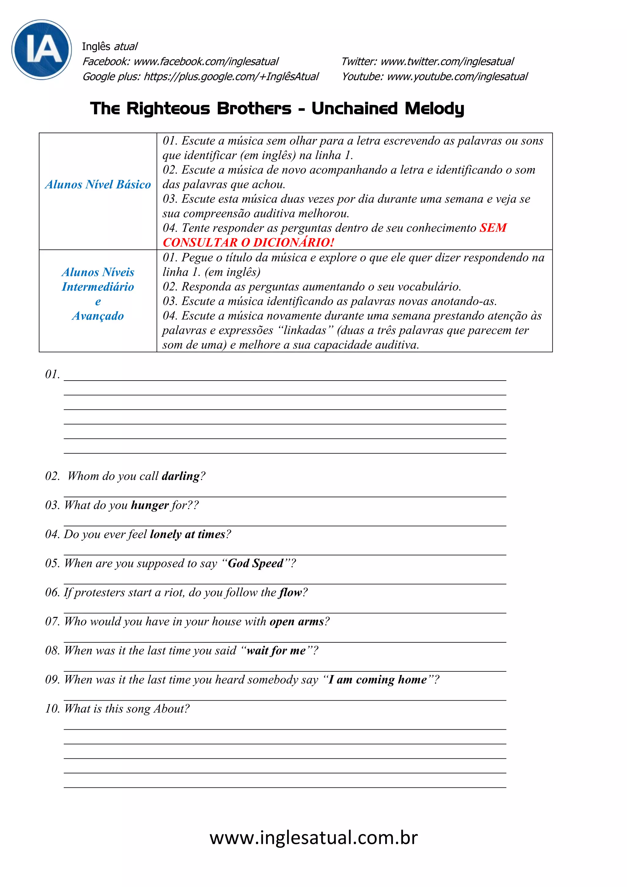 The righteous brothers unchained melody | PDF