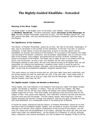 The rightly guided caliphs | DOCX