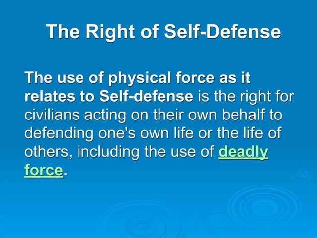The right of self defense | PPT