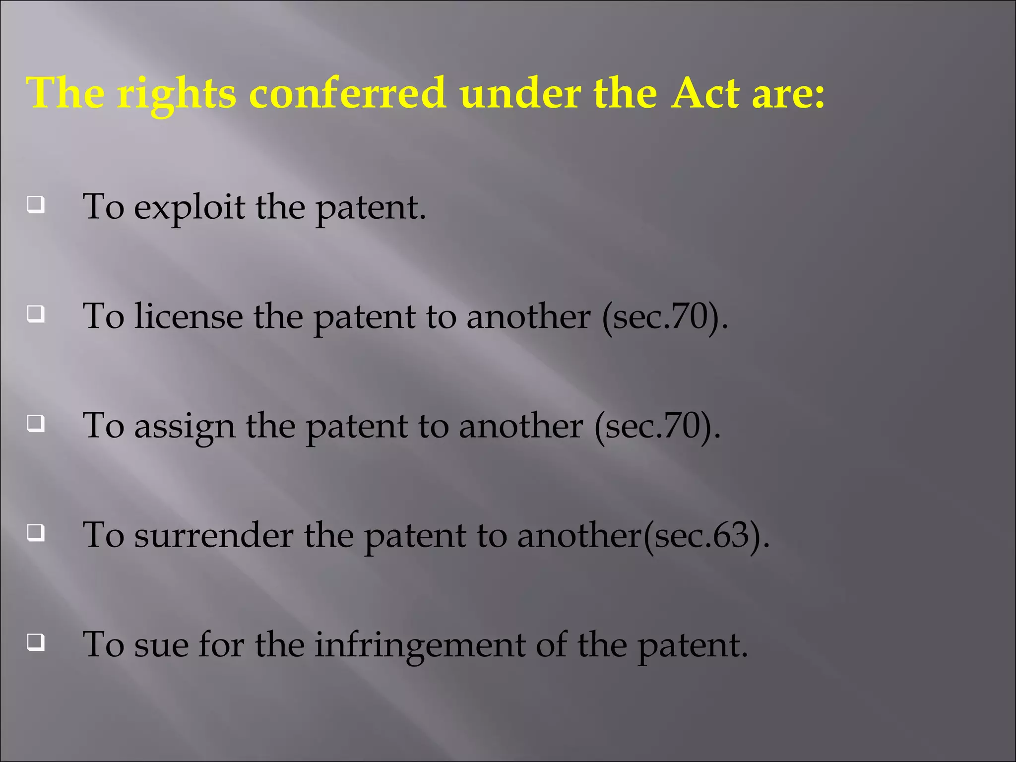 The rights and limitations of patentee ppt | PPT