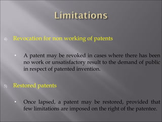 The rights and limitations of patentee ppt | PPT