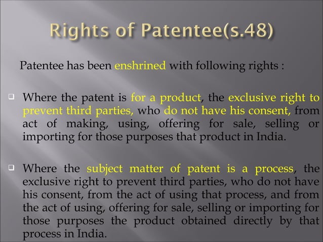 The rights and limitations of patentee ppt | PPT