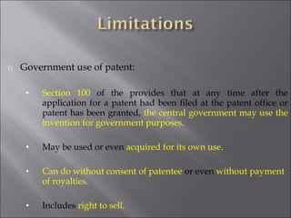 The rights and limitations of patentee ppt | PPT