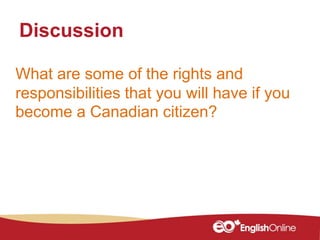The rights and responsibilities of a citizen and resident in Canada | PPTX