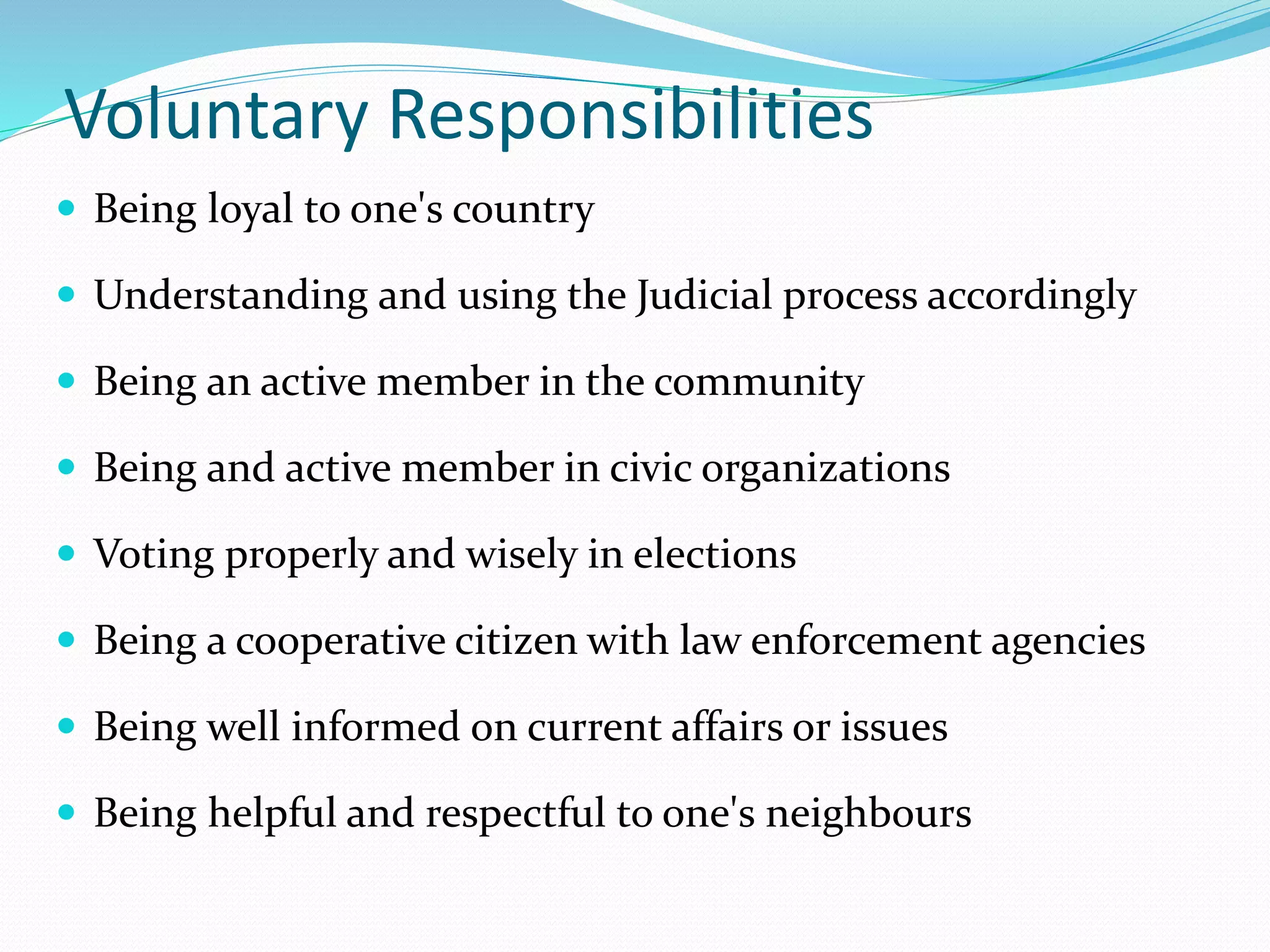 The right’s and responsibilities of citizens | PPTX