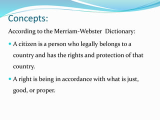The right’s and responsibilities of citizens | PPTX