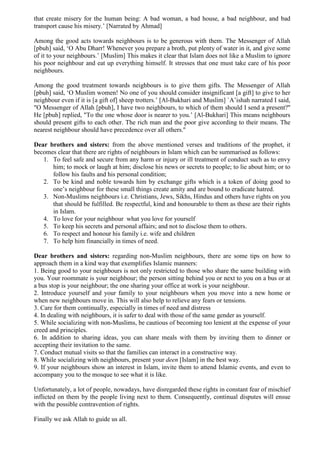 The rights of neighbours in islam | PDF