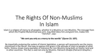 The rights of non muslims in islam | PPTX