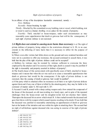 The rights of private defence | DOCX