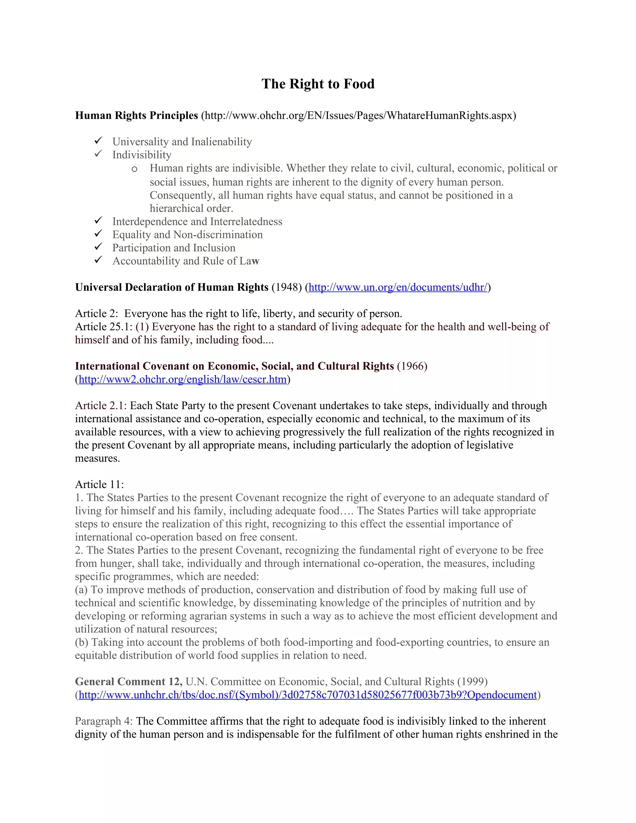 Right to Food | DOC