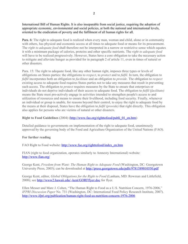 Right to Food | PDF