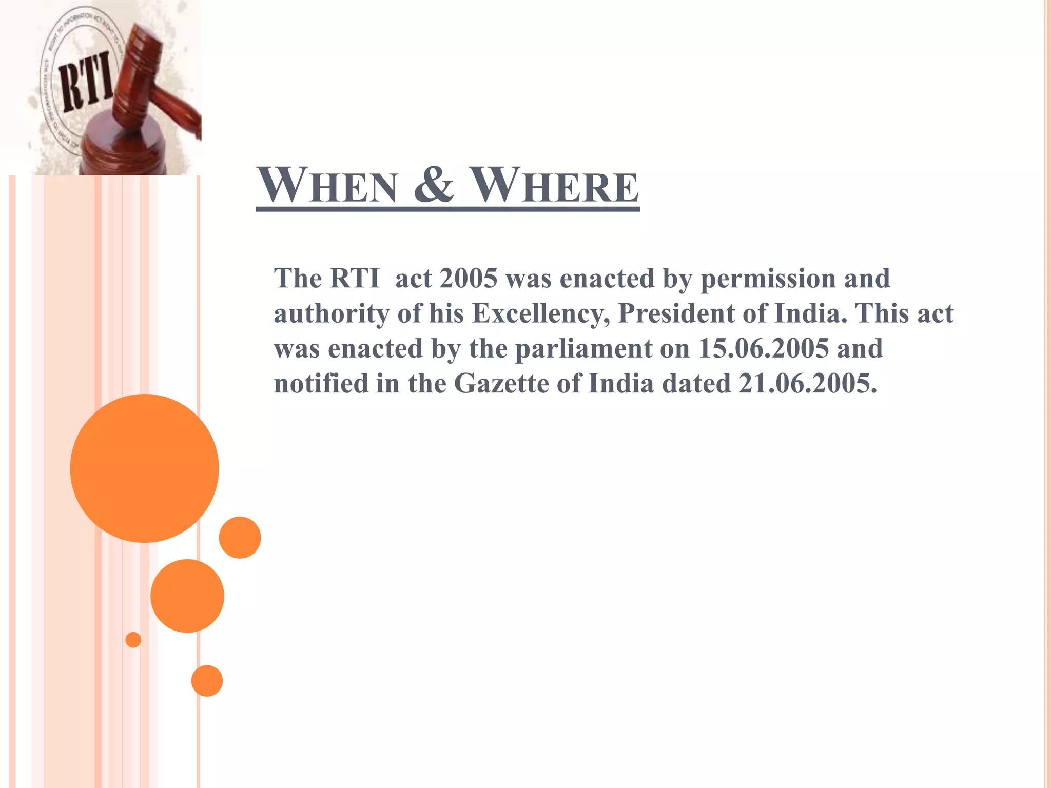 The right to information act (rti), | PPTX