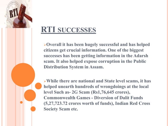 The right to information act (rti), | PPTX | Law