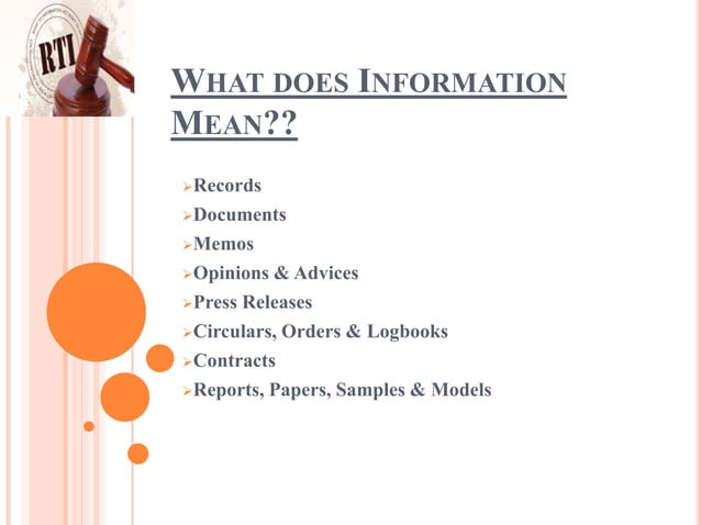 The right to information act (rti), | PPTX | Law