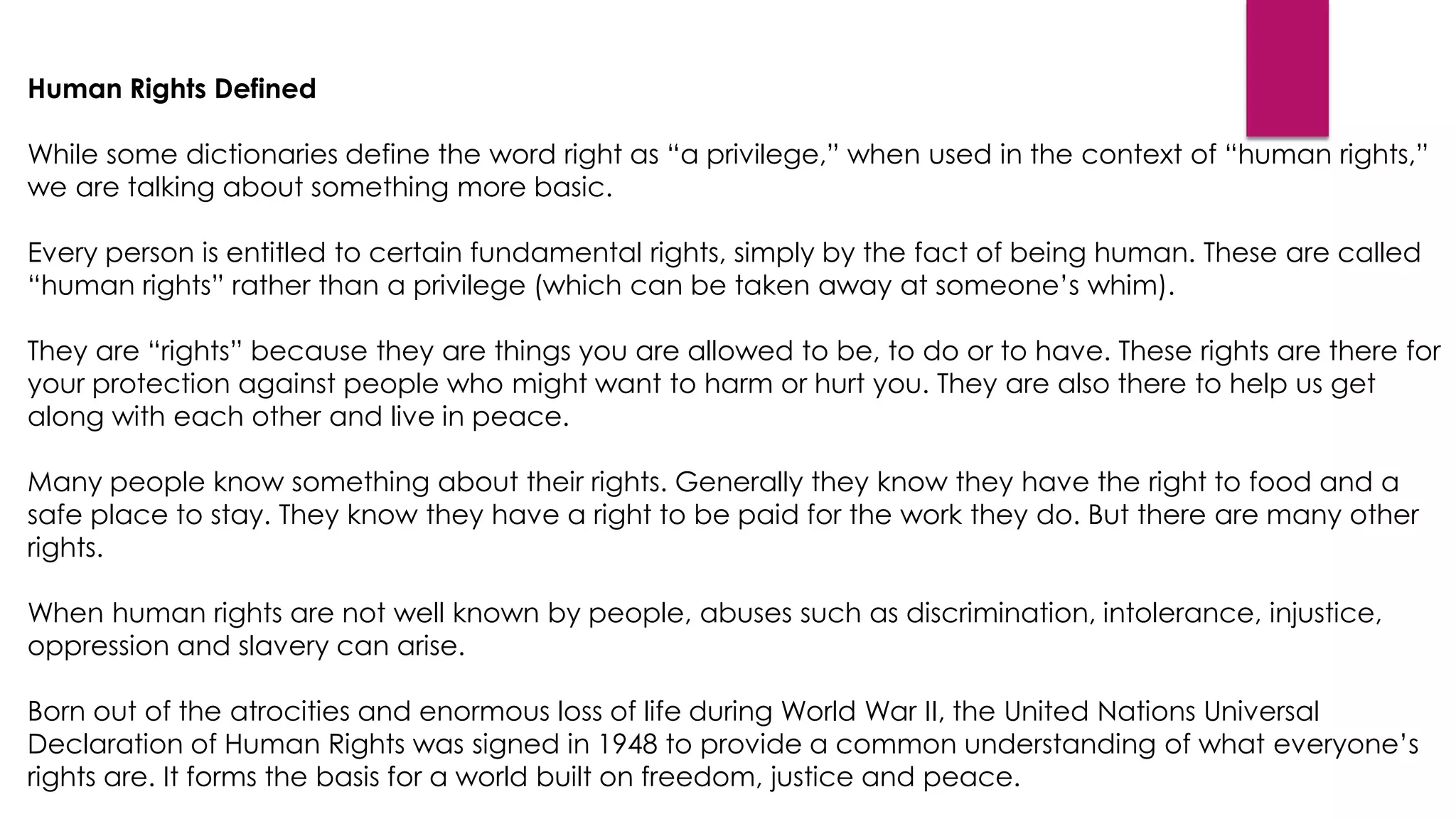 Universal Declaration of Human Rights: The right to play | PPTX