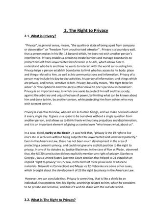 The Right to Privacy.docx | Internet for Beginners | Internet