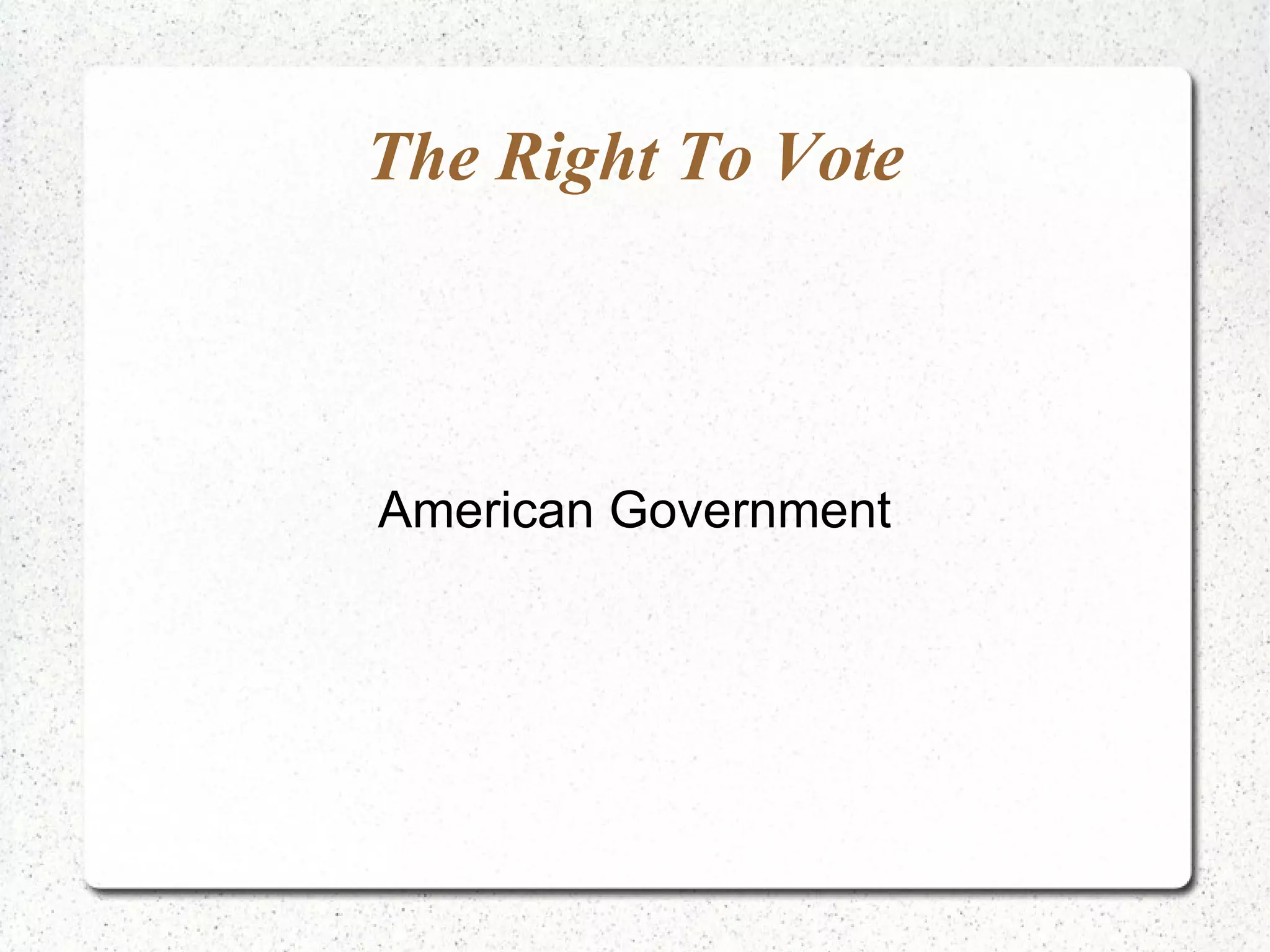 The right to vote | PPT
