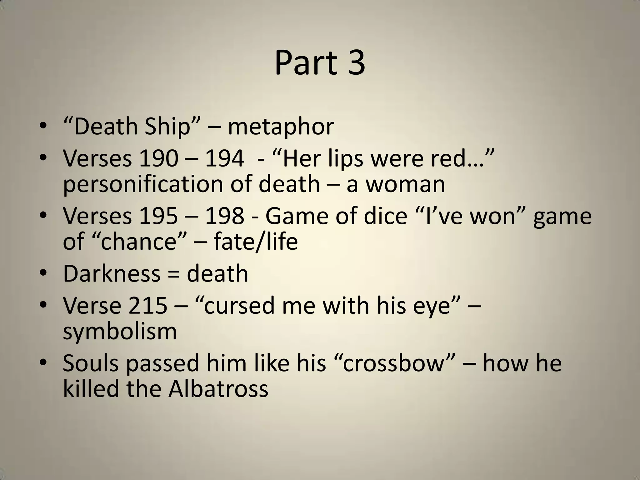 The Rime of the Ancient Mariner In Class Notes | PPTX