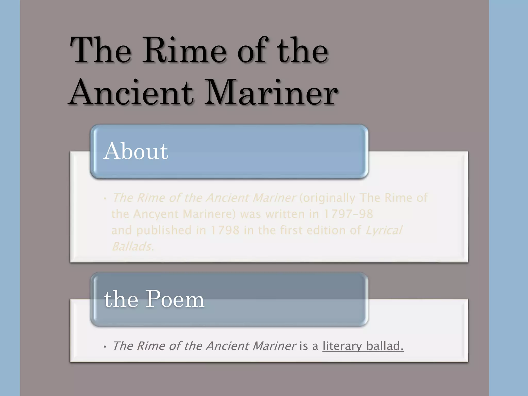 The Rime of the Ancient Mariner | PPTX