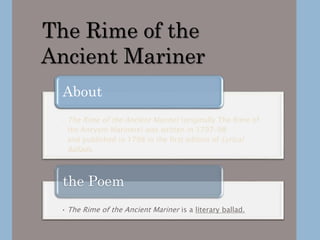 The Rime of the Ancient Mariner | PPTX
