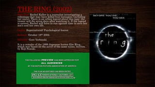 The Ring (2002) Opening Analysis | PPT