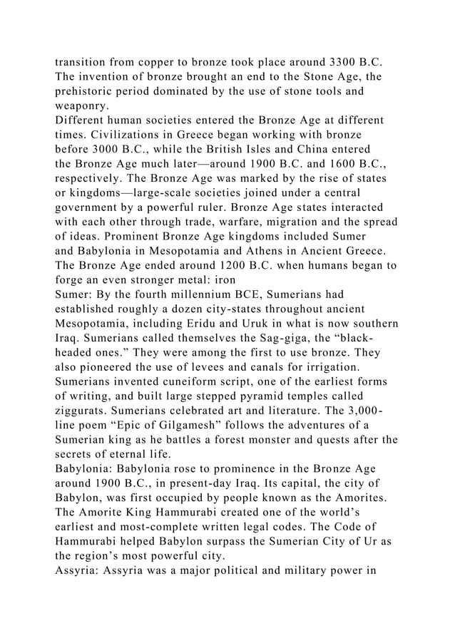 The Rise and Collapse of the Bronze Age 3000-1000 BCE1.docx