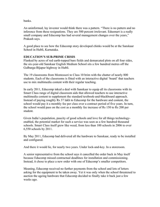 The rise and fall of educomp | PDF