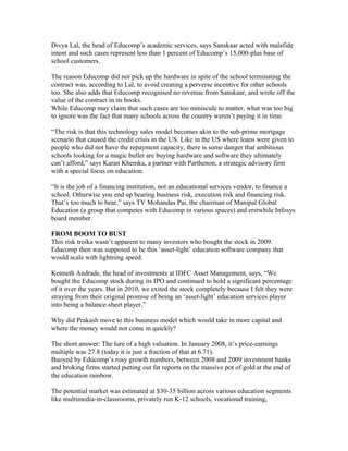 The rise and fall of educomp | DOC