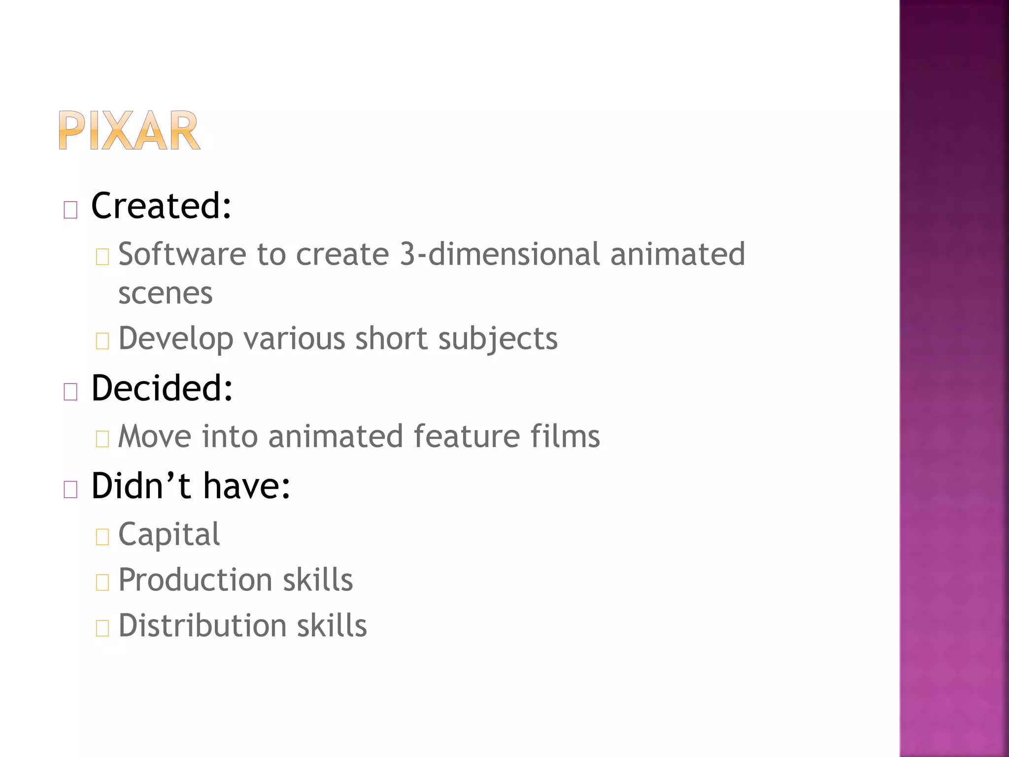 The rise and fall of the disney pixar alliance | PPTX