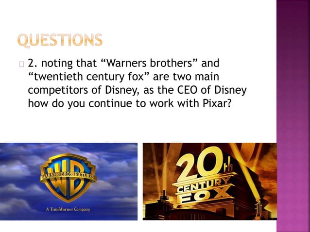 The rise and fall of the disney pixar alliance | PPT