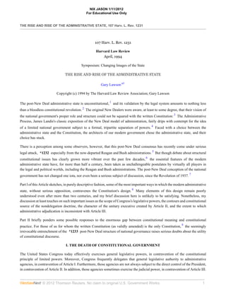 The rise and rise of the administrative state | PDF